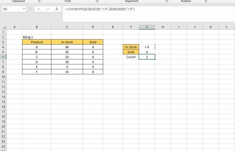 Cách dùng hàm Countif và hàm Countifs trong excel đơn giản