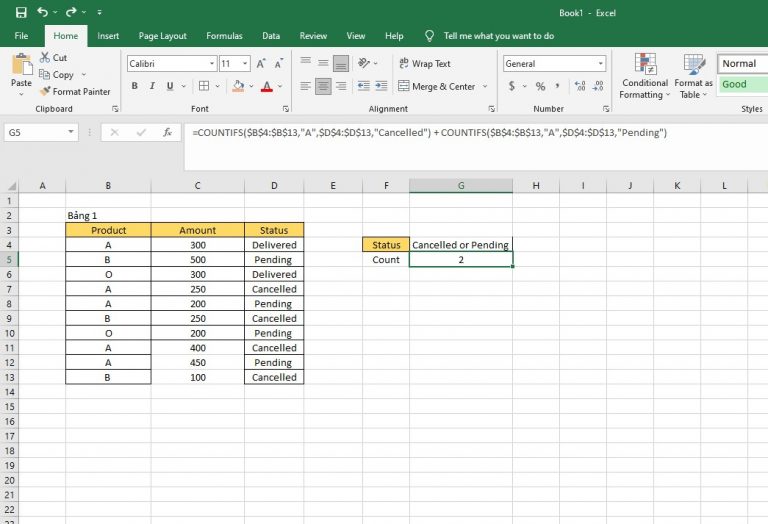 Cách dùng hàm Countif và hàm Countifs trong excel đơn giản